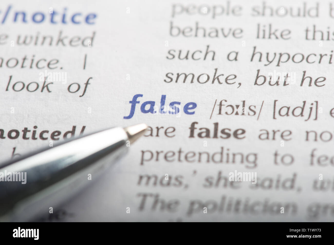 False explanation hi-res stock photography and images - Alamy