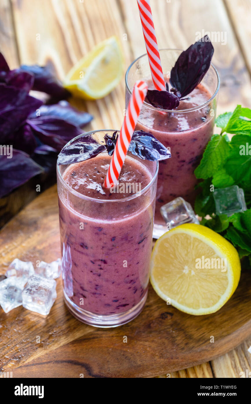 Berries milkshake smoothie Stock Photo - Alamy
