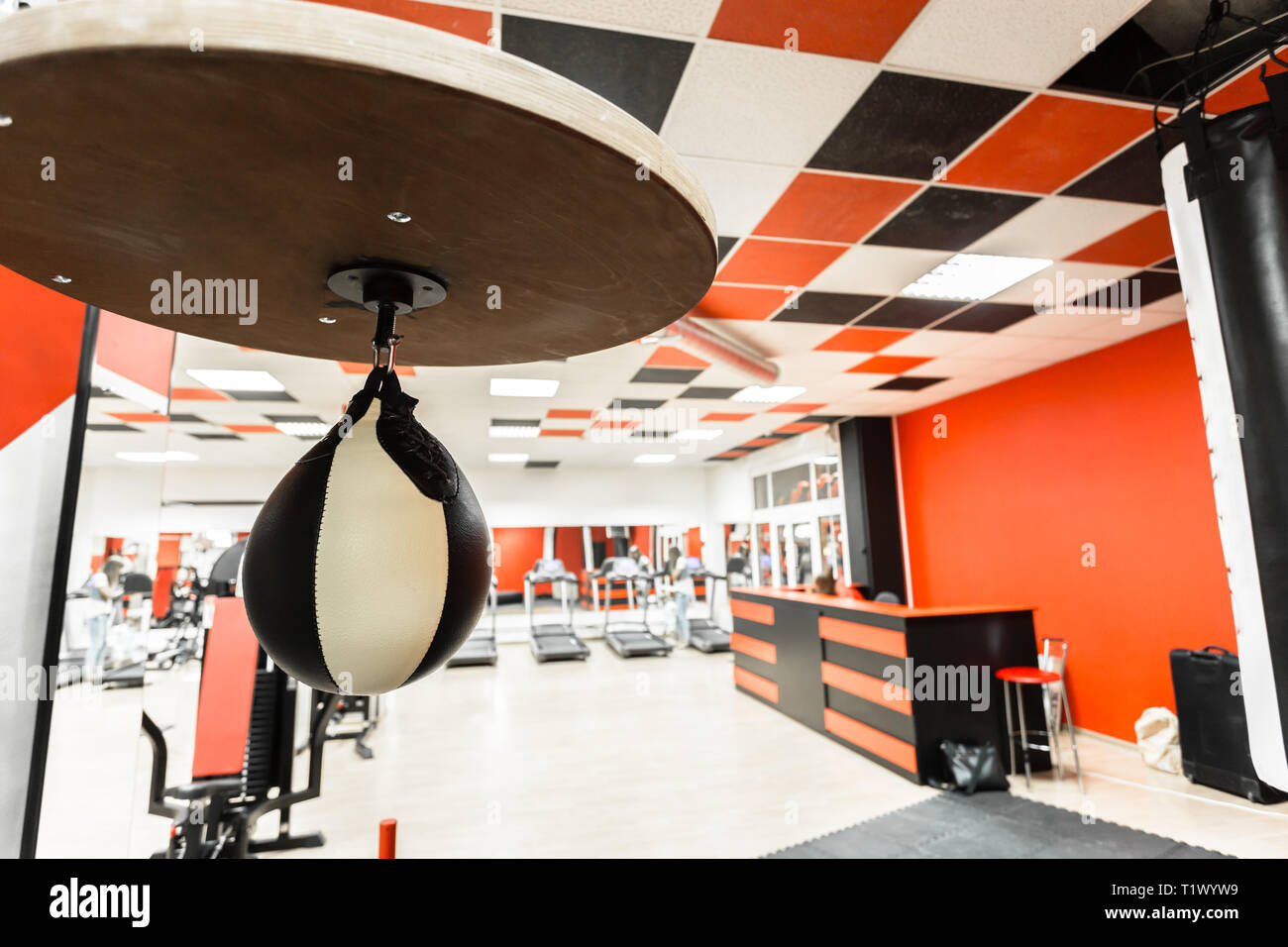 Gym interior with equipment Stock Photo - Alamy
