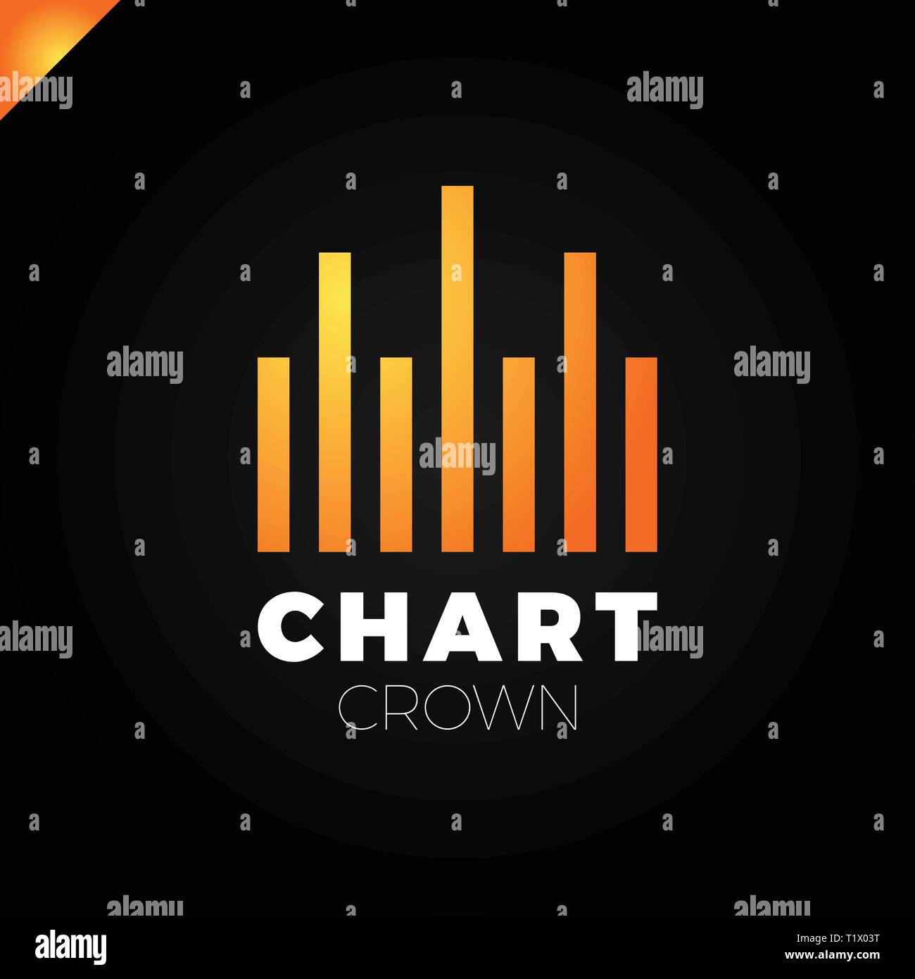Chart Crown. Infographic rate. Chart or rate icon logotype. Growing ...