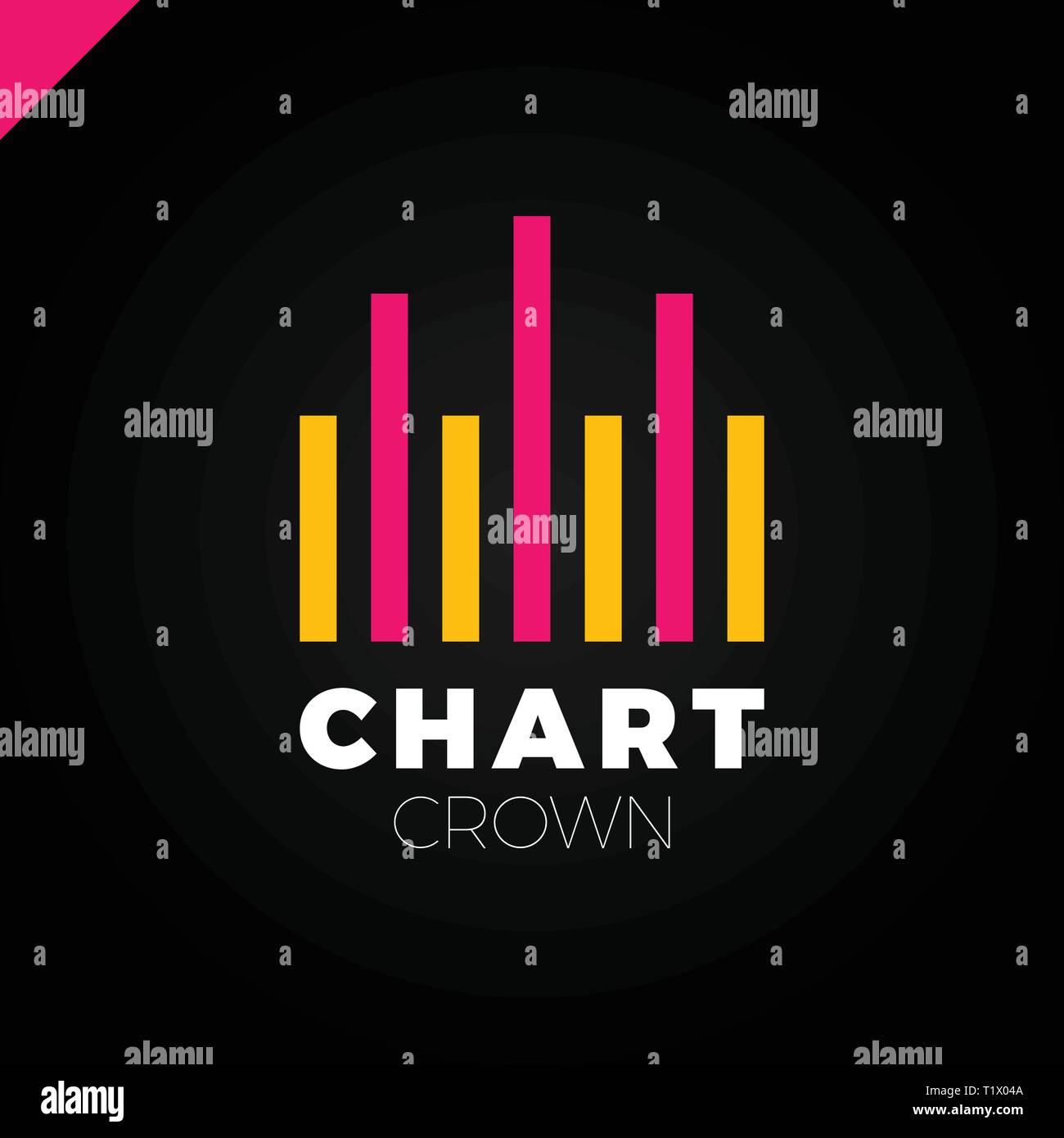 Chart Crown. Infographic rate. Chart or rate icon logotype. Growing ...