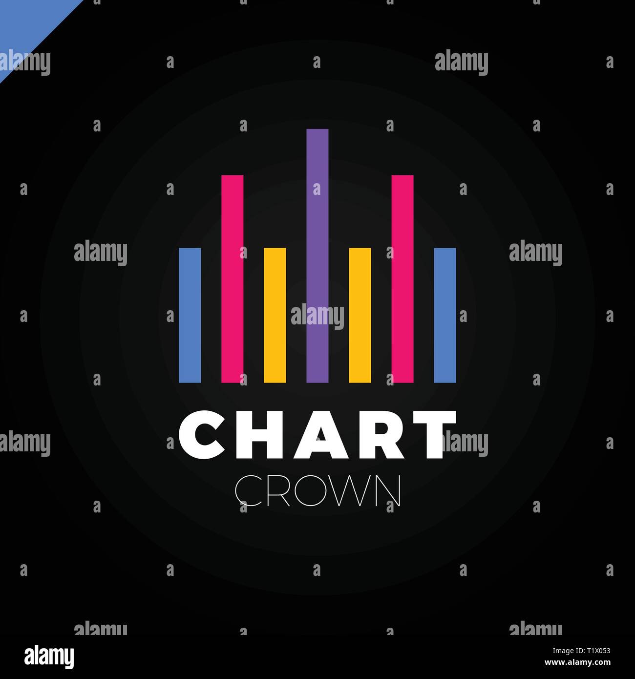 Chart Crown. Infographic rate. Chart or rate icon logotype. Growing ...