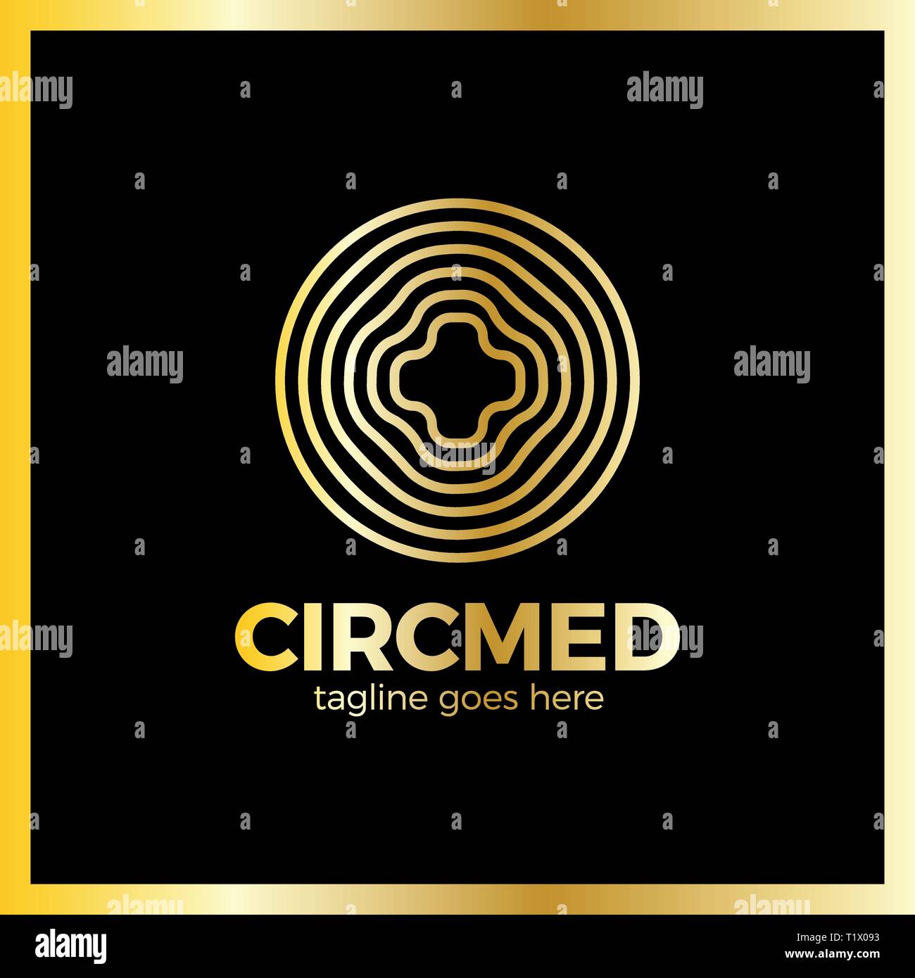 Circle Medical Line Logotype. Med cross in five circle Stock Vector ...