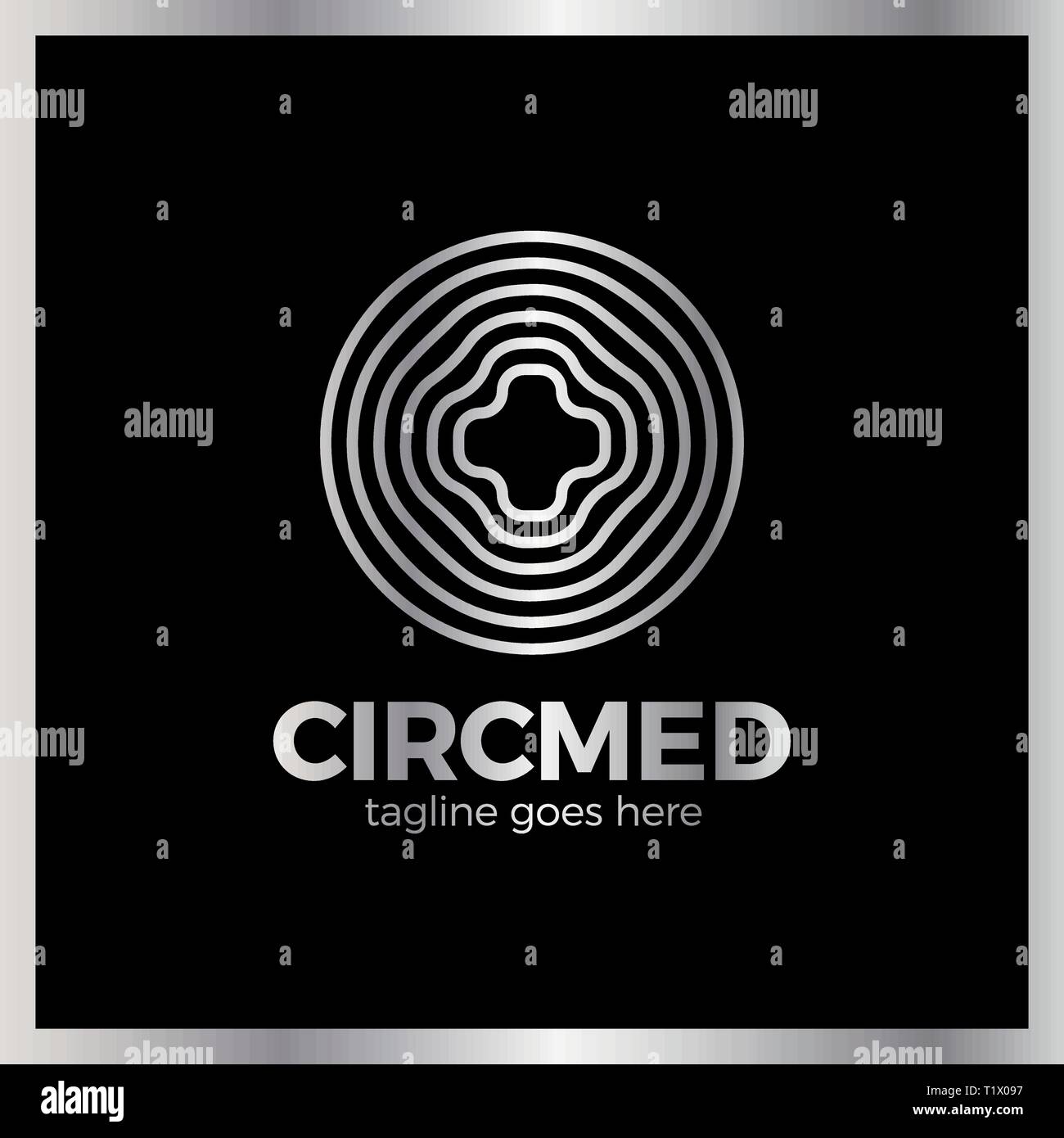 Circle Medical Line Logotype. Med cross in five circle Stock Vector ...