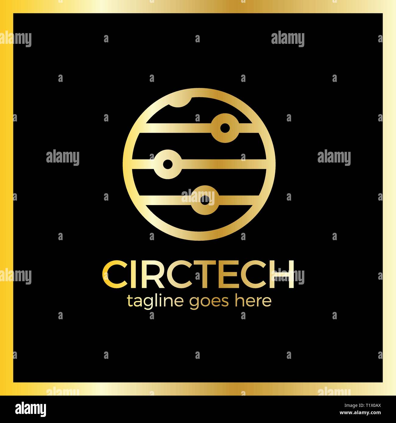 Circle Tech Logo. Signal line and dots Stock Vector Image & Art - Alamy