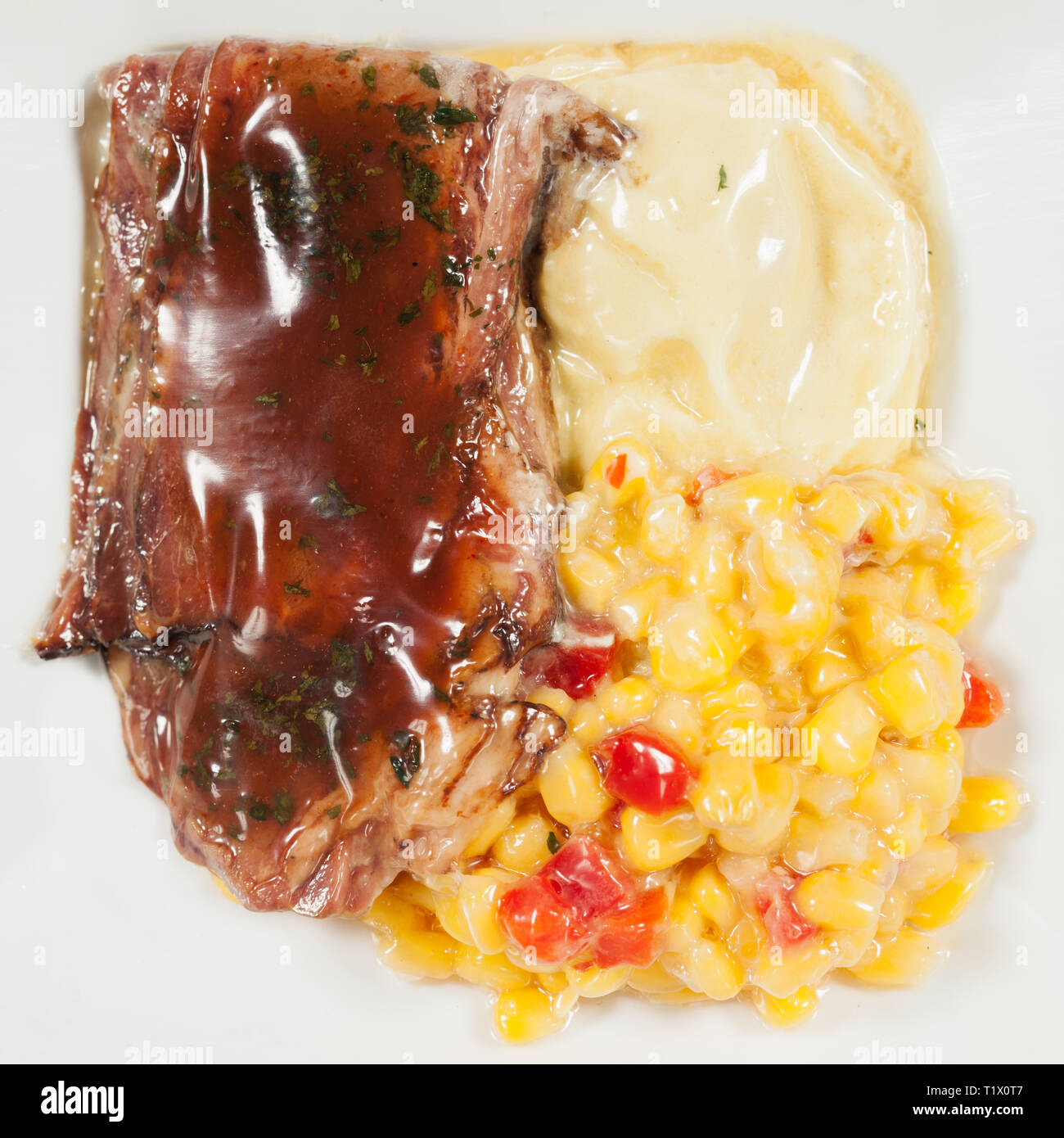 Shink wrapped ready to eat meal Stock Photo - Alamy