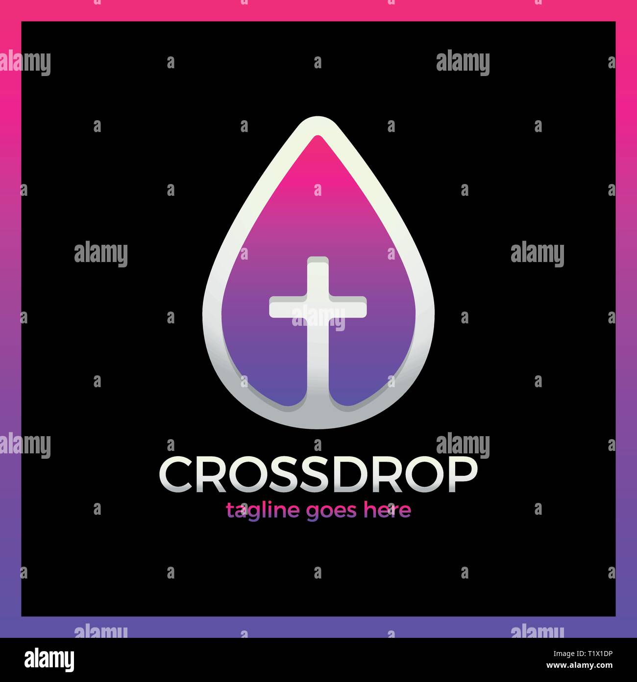 Cross Drop Logo - Christ Blood Logotype Stock Vector Image & Art - Alamy