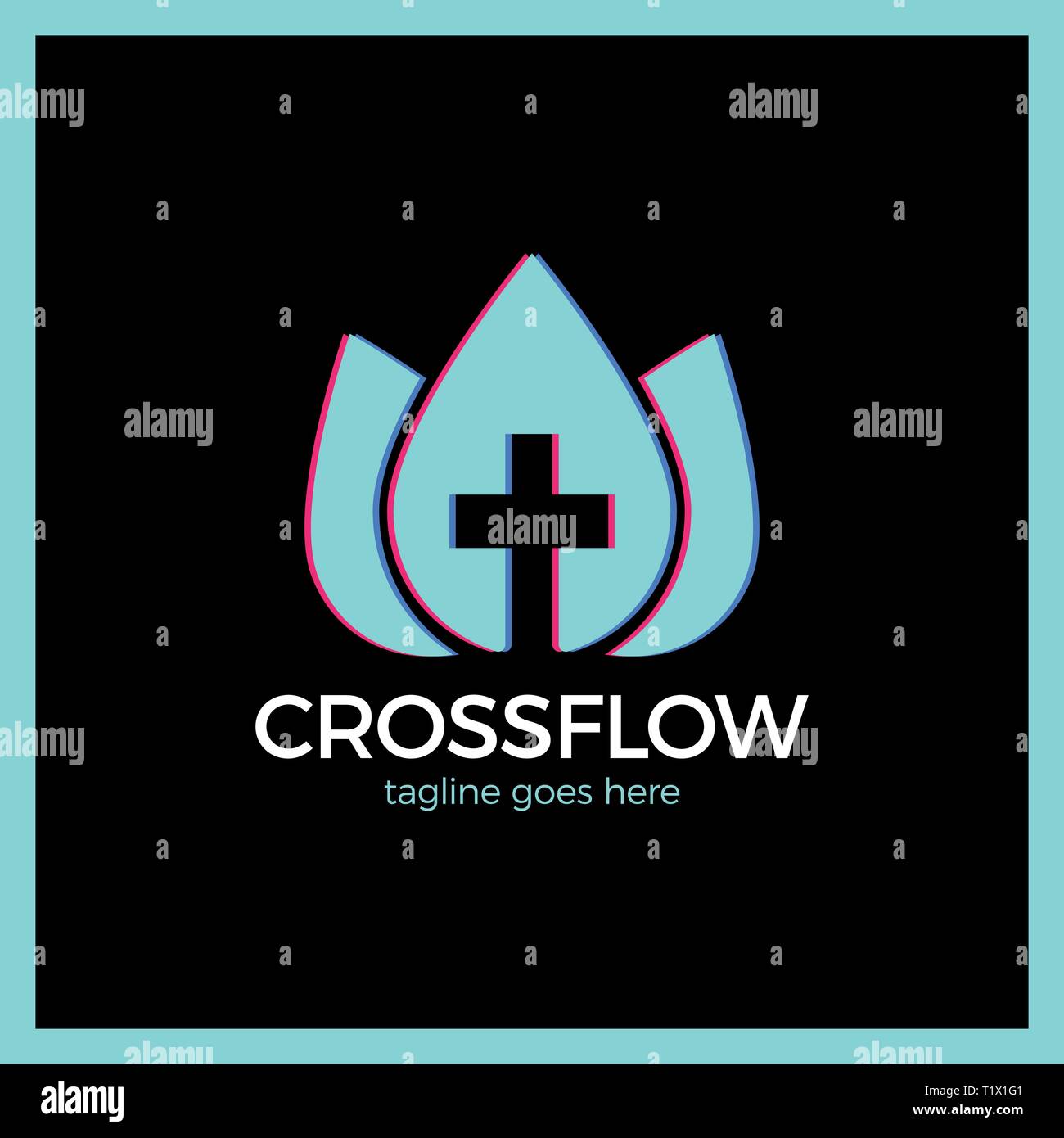 Flower Crown Cross Logo - Church Calvary Stock Vector Image & Art - Alamy