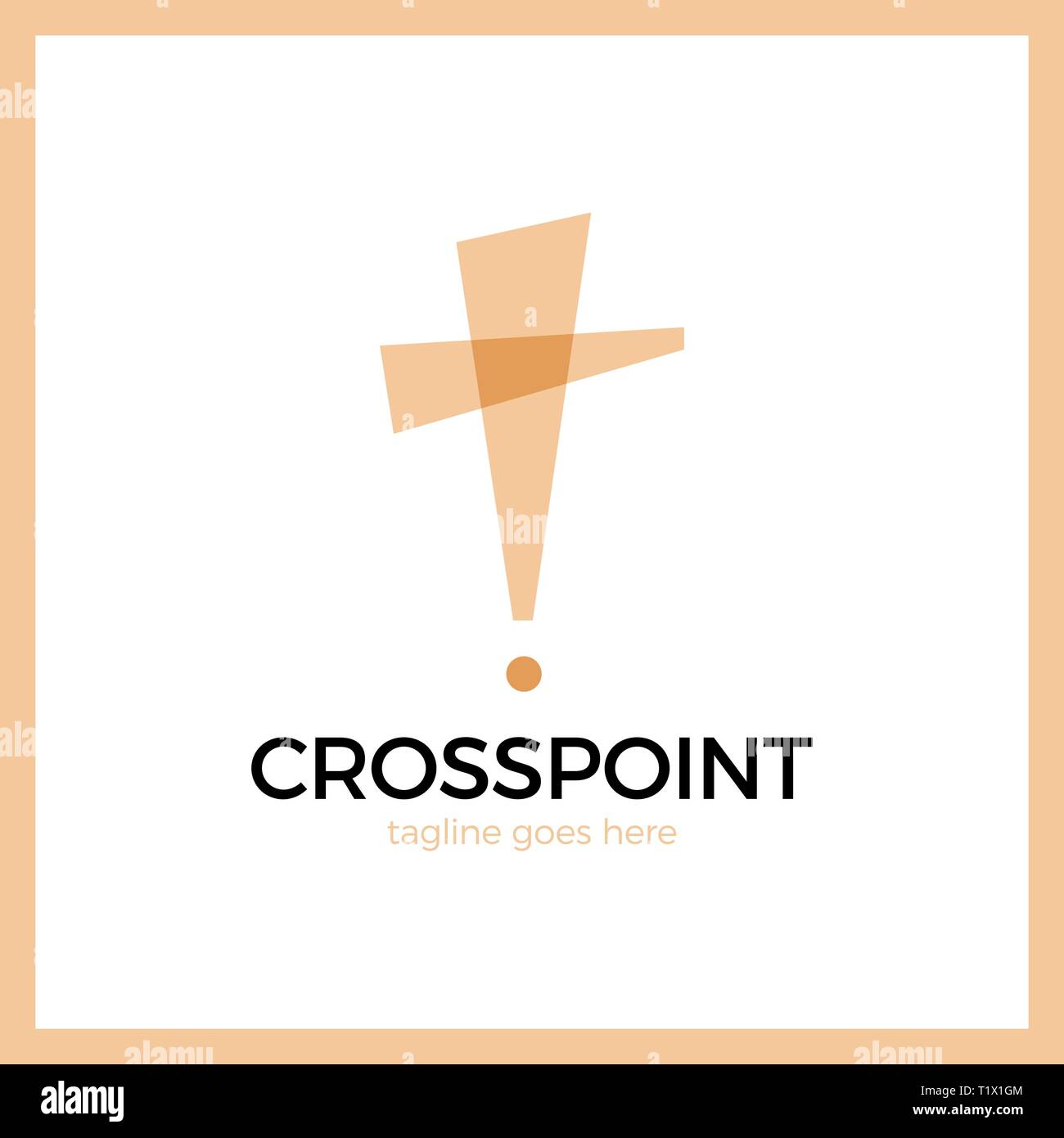 Cross Point logotype. Church Pin logotype. Christian Location icon ...