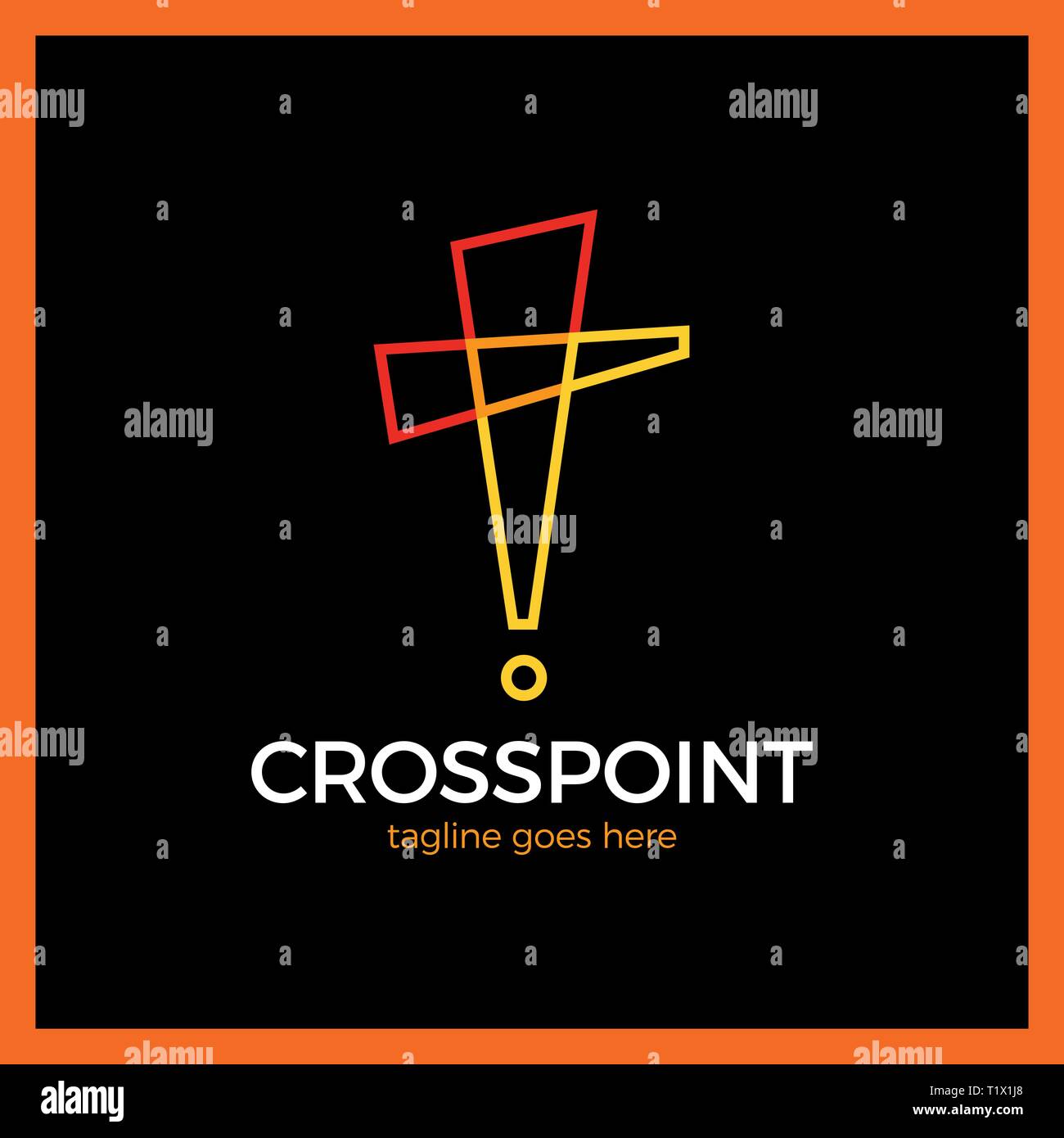 Cross Point logotype. Church Pin logotype. Christian Location icon ...