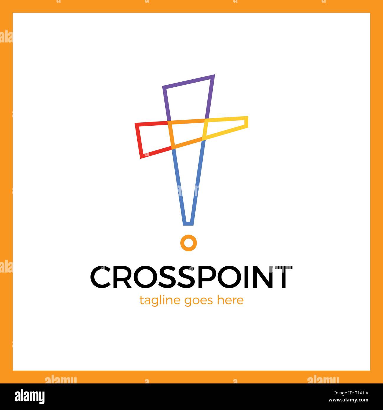 Cross Point logotype. Church Pin logotype. Christian Location icon ...