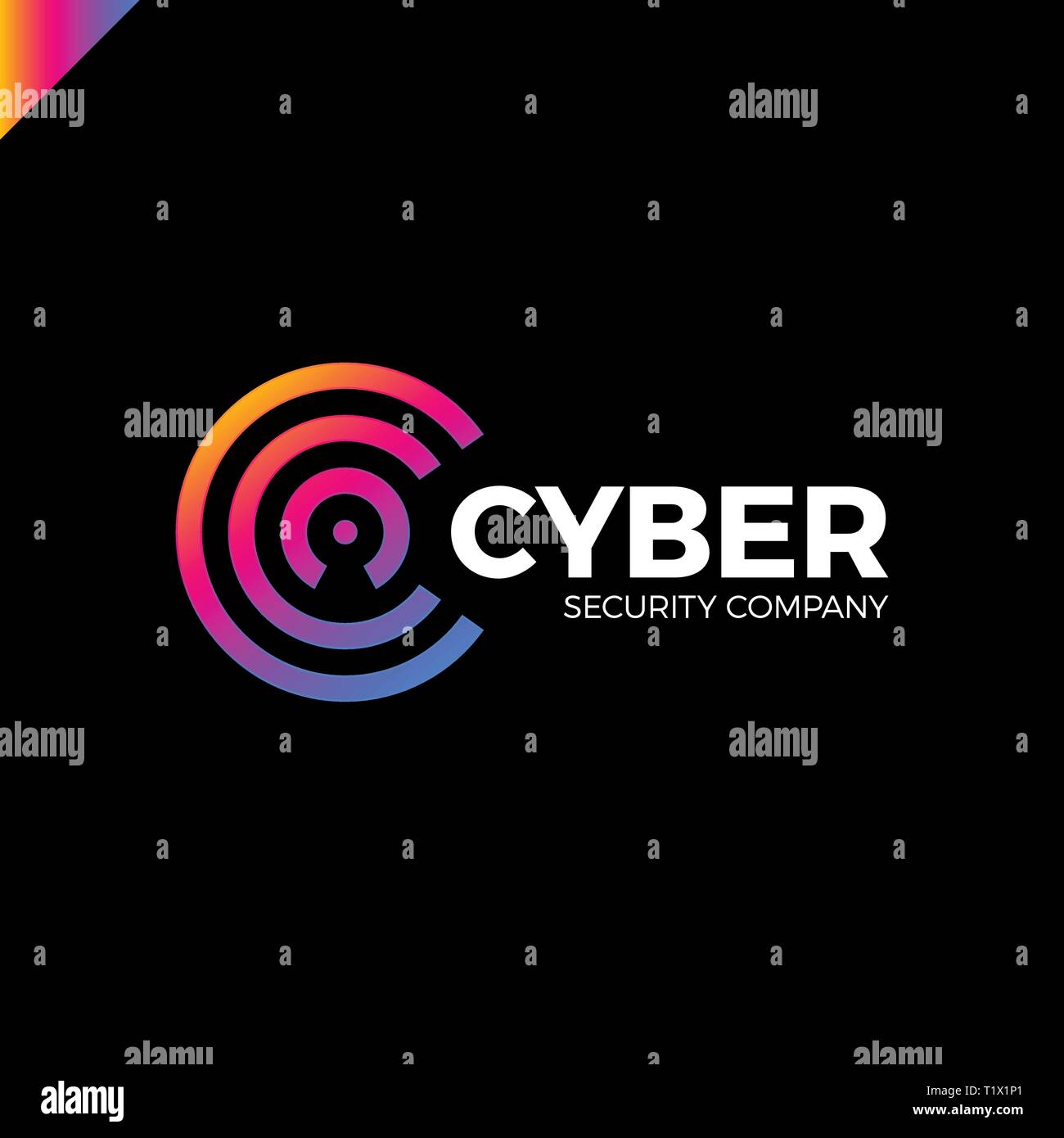 Cyber Security and defender line Letter C logotype design template ...