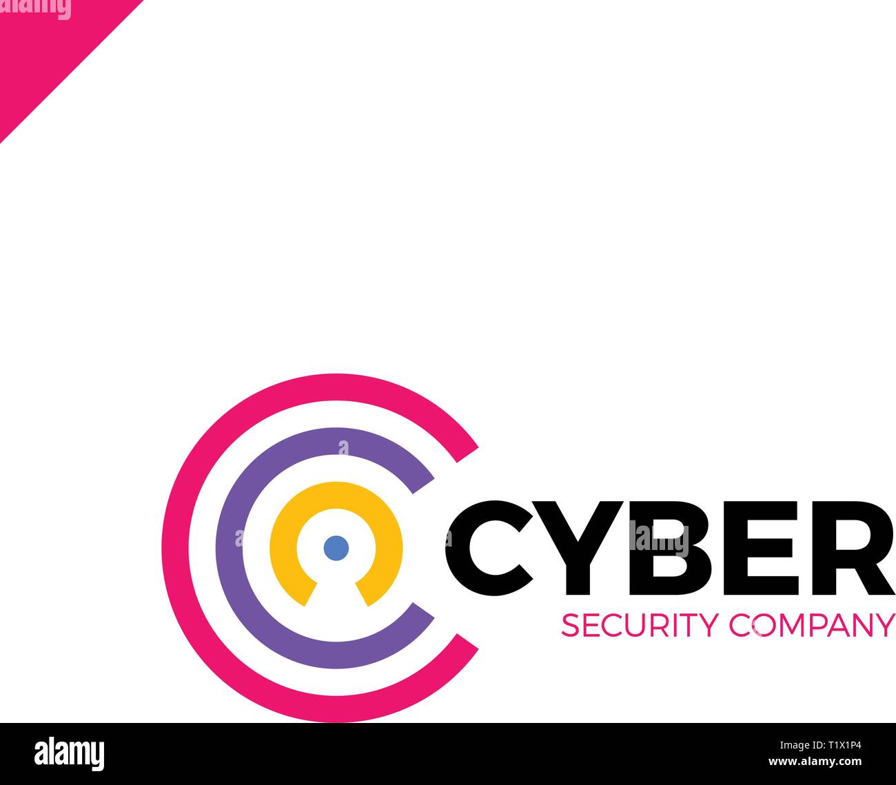 Cyber Security and defender line Letter C logotype design template ...
