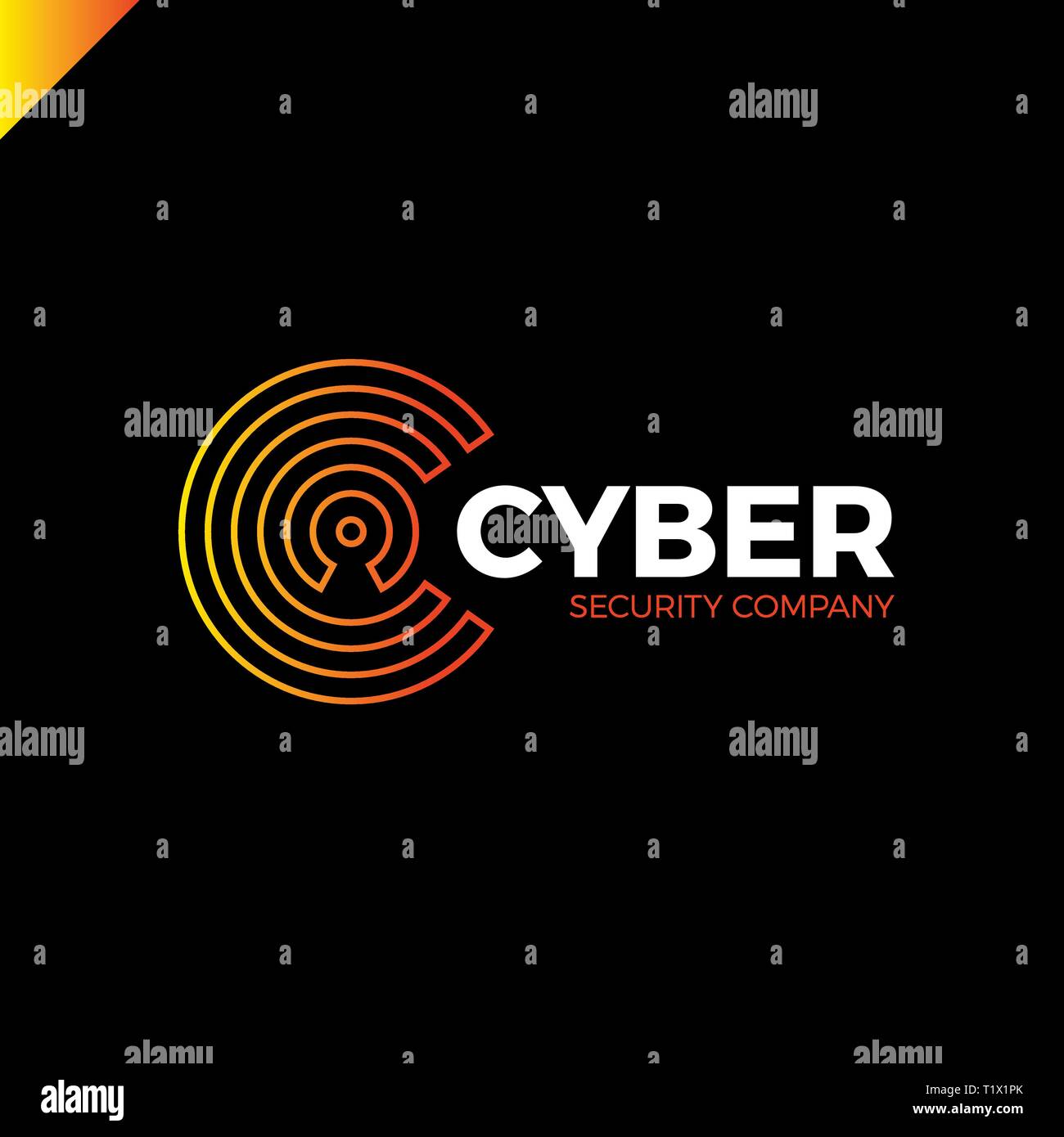 Cyber Security and defender line Letter C logotype design template ...