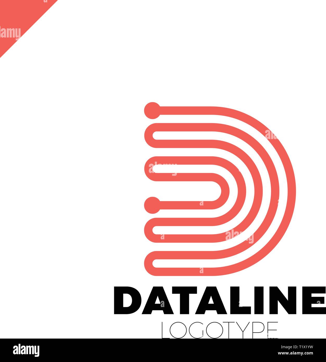 Letter D design template,Technology abstract dot connection cross ...