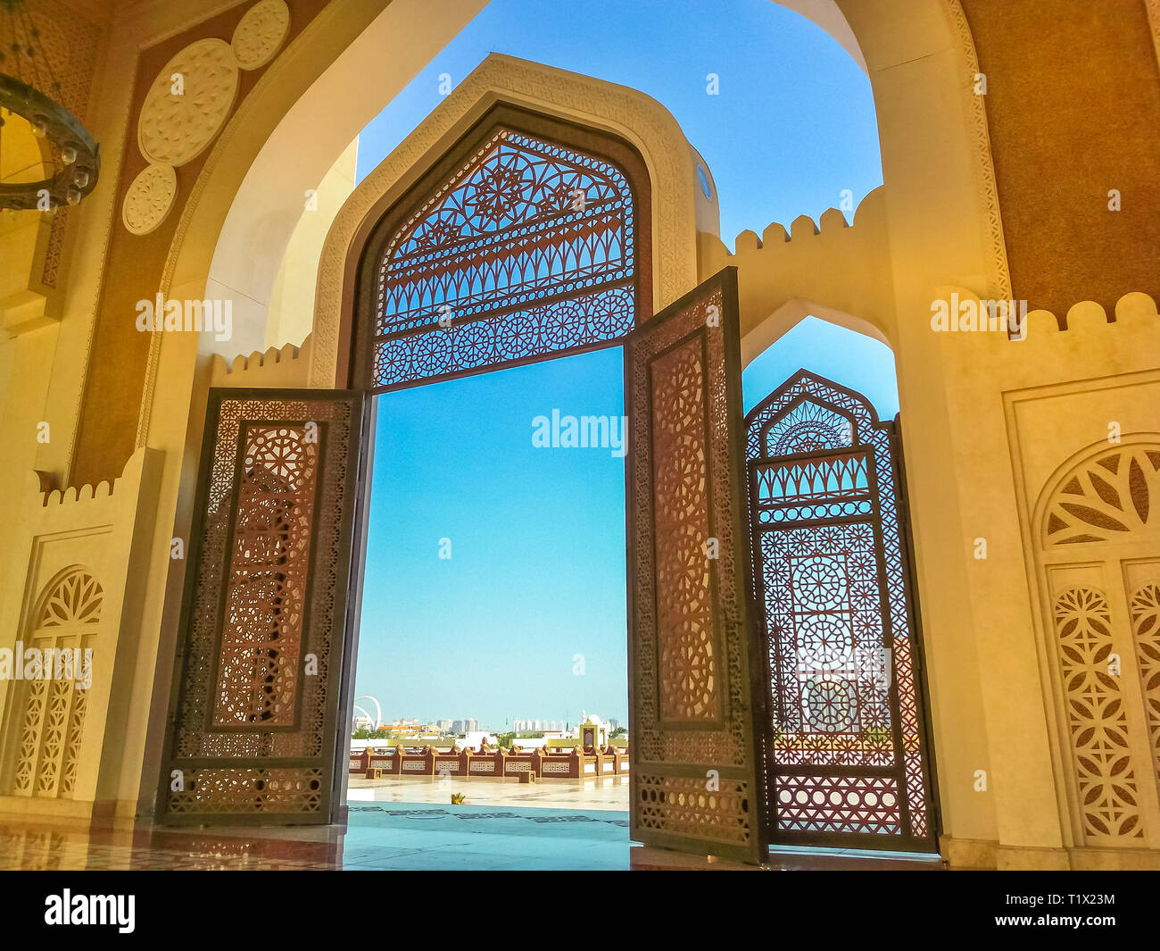 Doha, Qatar - February 21, 2019: Doha West Bay skyline view from State ...