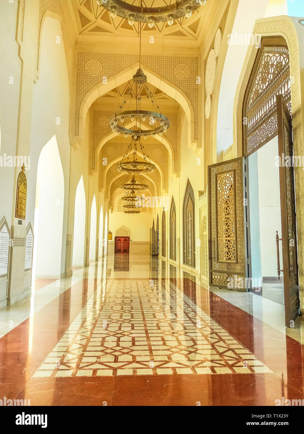 Doha, Qatar - February 21, 2019: inside of Imam Abdul Wahhab Mosque ...