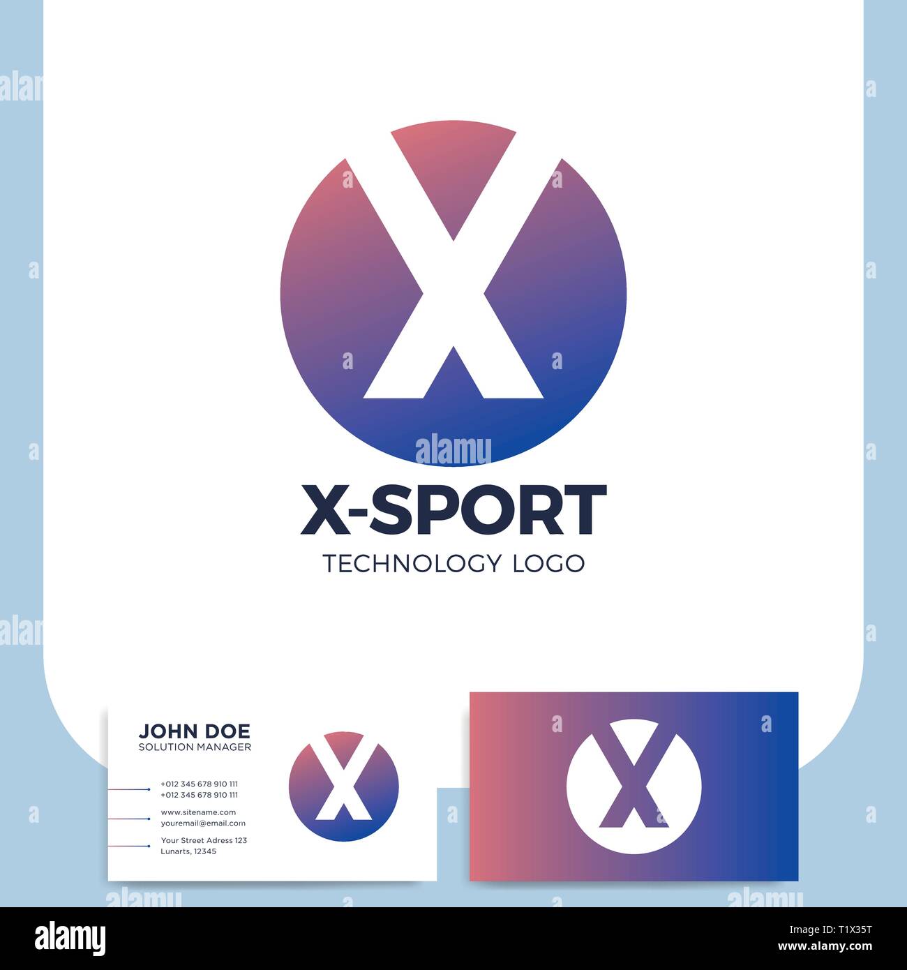 Abstract letter X origami style logo template. Extreme sports sign ...