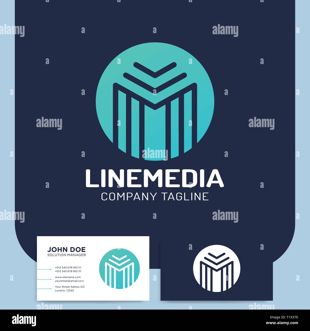 Initial Letter M logo Connected Line symbol. Design Template Element ...