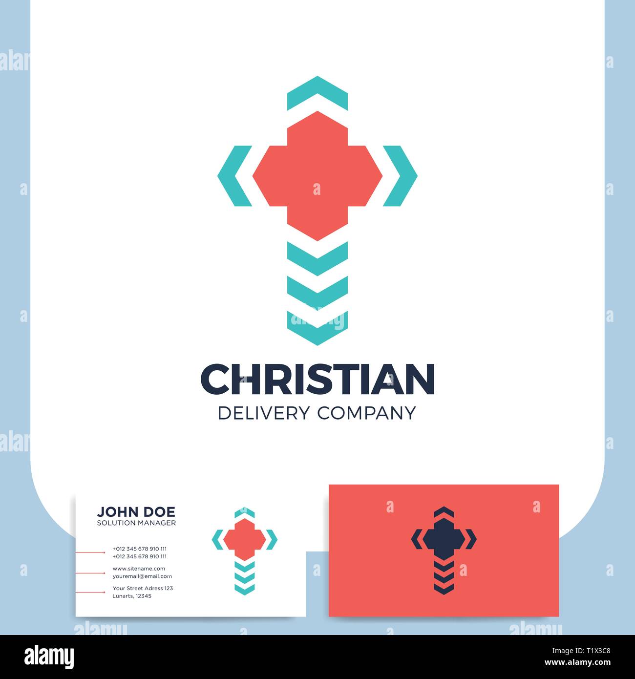 Cross Delivery logo. Church Pin logotype. Christian Location icon ...