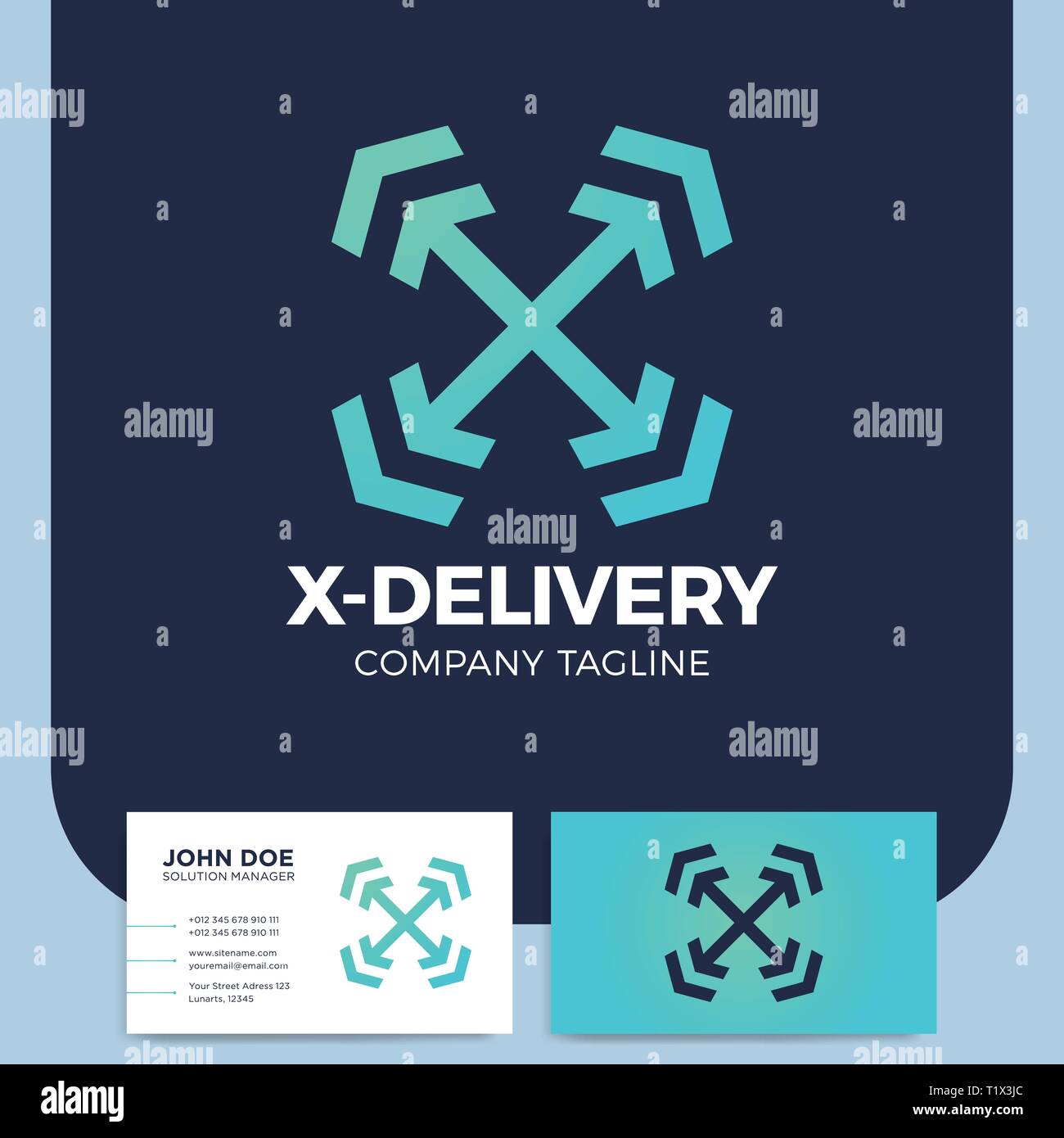 Logistic delivery courier transport service logo. initial letter x with ...