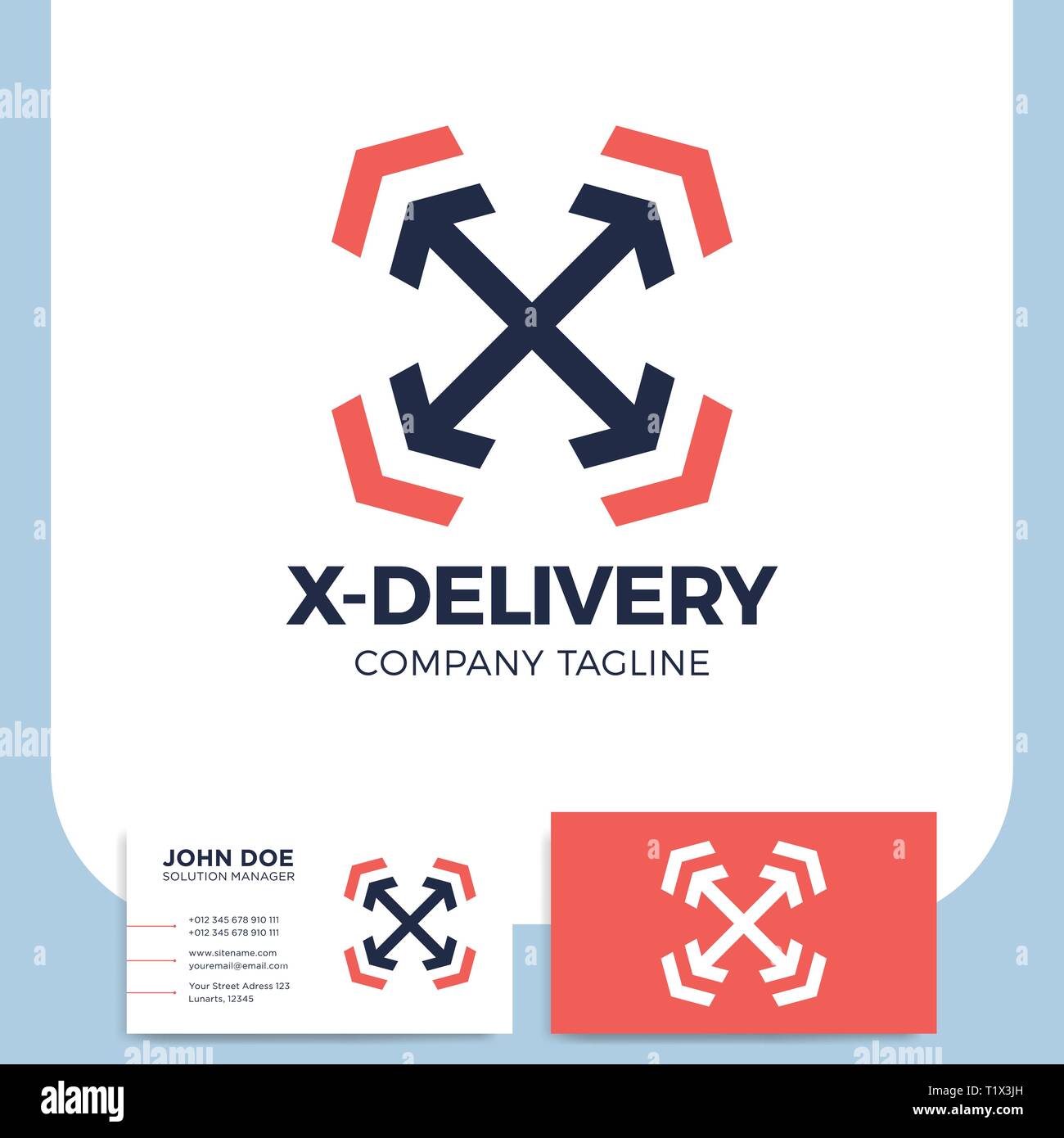Logistic delivery courier transport service logo. initial letter x with ...