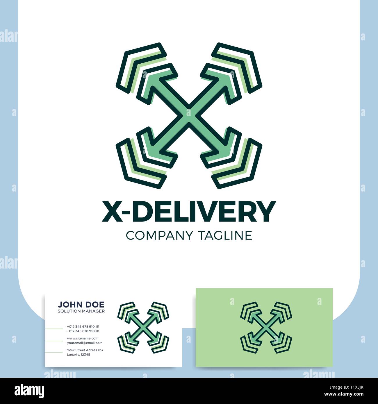 Logistic delivery courier transport service logo. initial letter x with ...