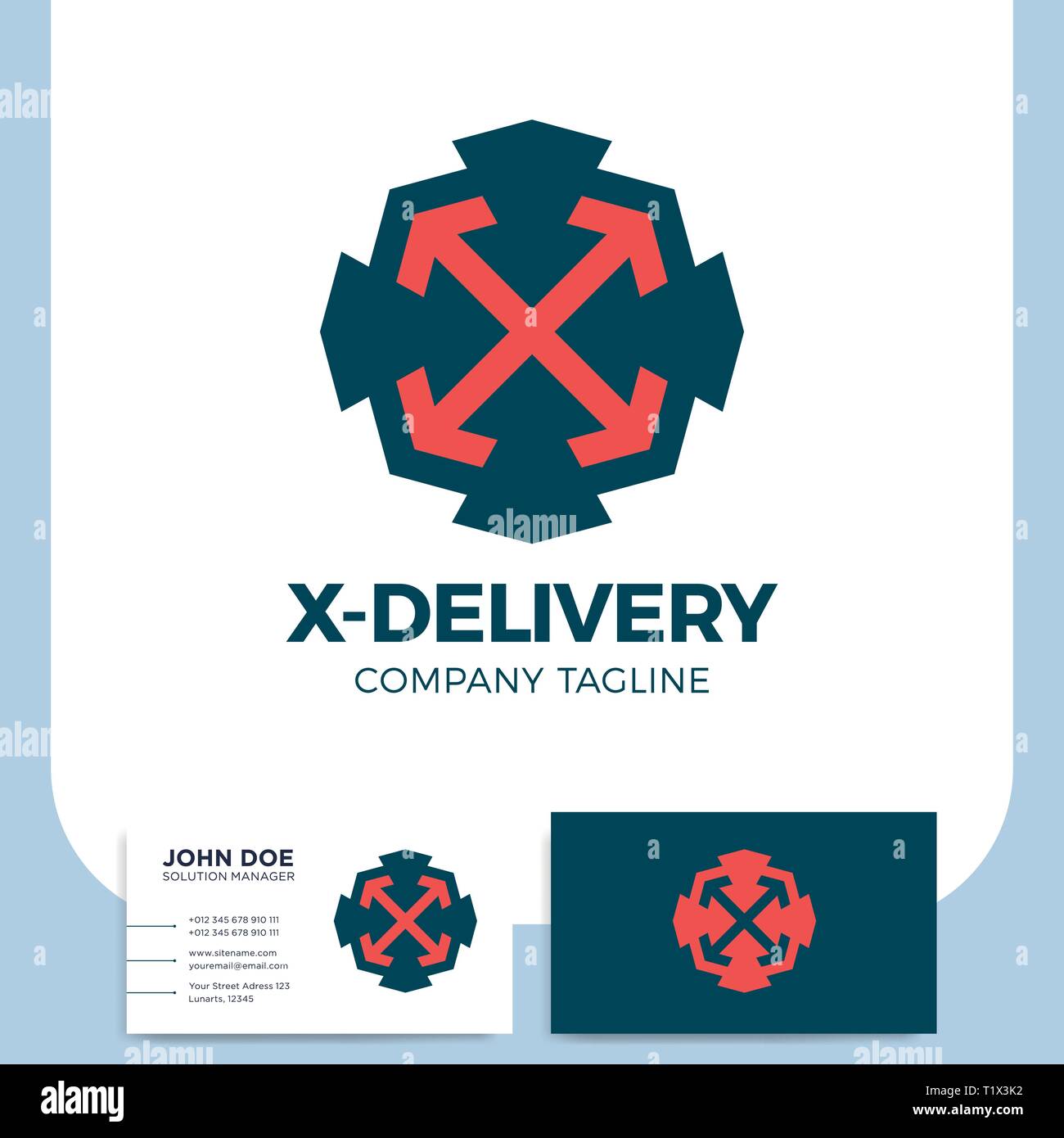 Logistic delivery courier transport service logo. initial letter x with ...
