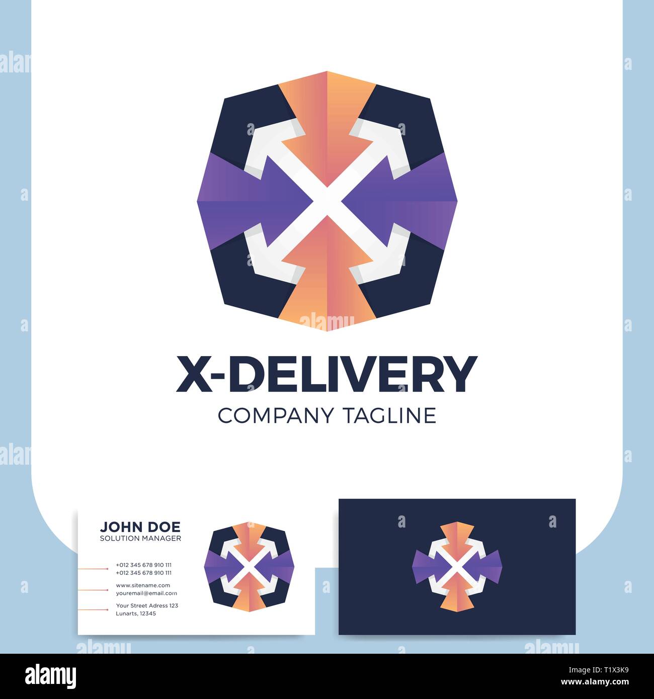 Logistic delivery courier transport service logo. initial letter x with ...