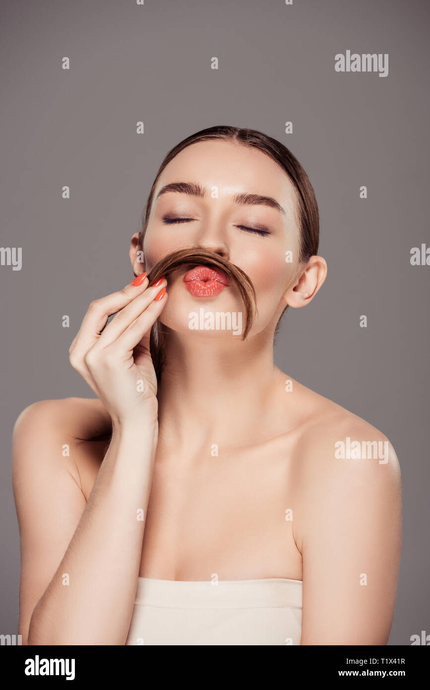 Moustache lips hi-res stock photography and images - Alamy