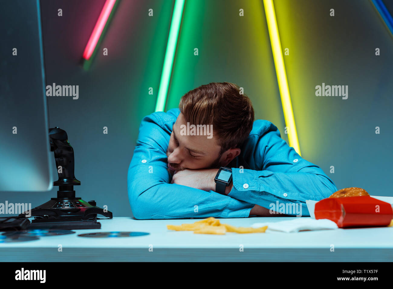 Caucasian young cyber sportsman gamer hi-res stock photography and ...
