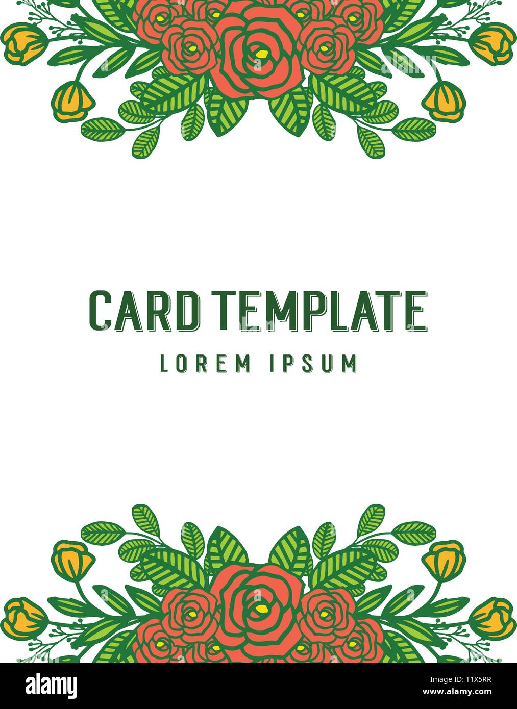 Vector illustration decorative of card template with pattern art frame ...