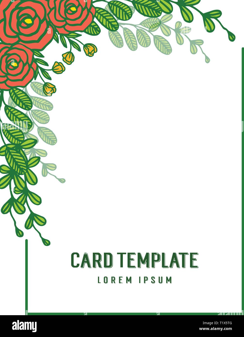 Vector illustration decorative of card template with pattern art frame ...