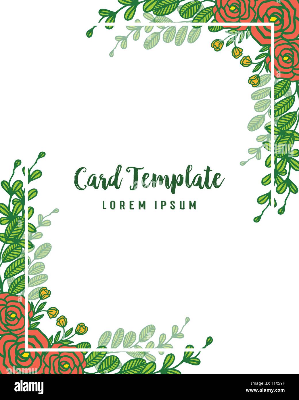 Vector illustration decorative of card template with pattern art frame ...