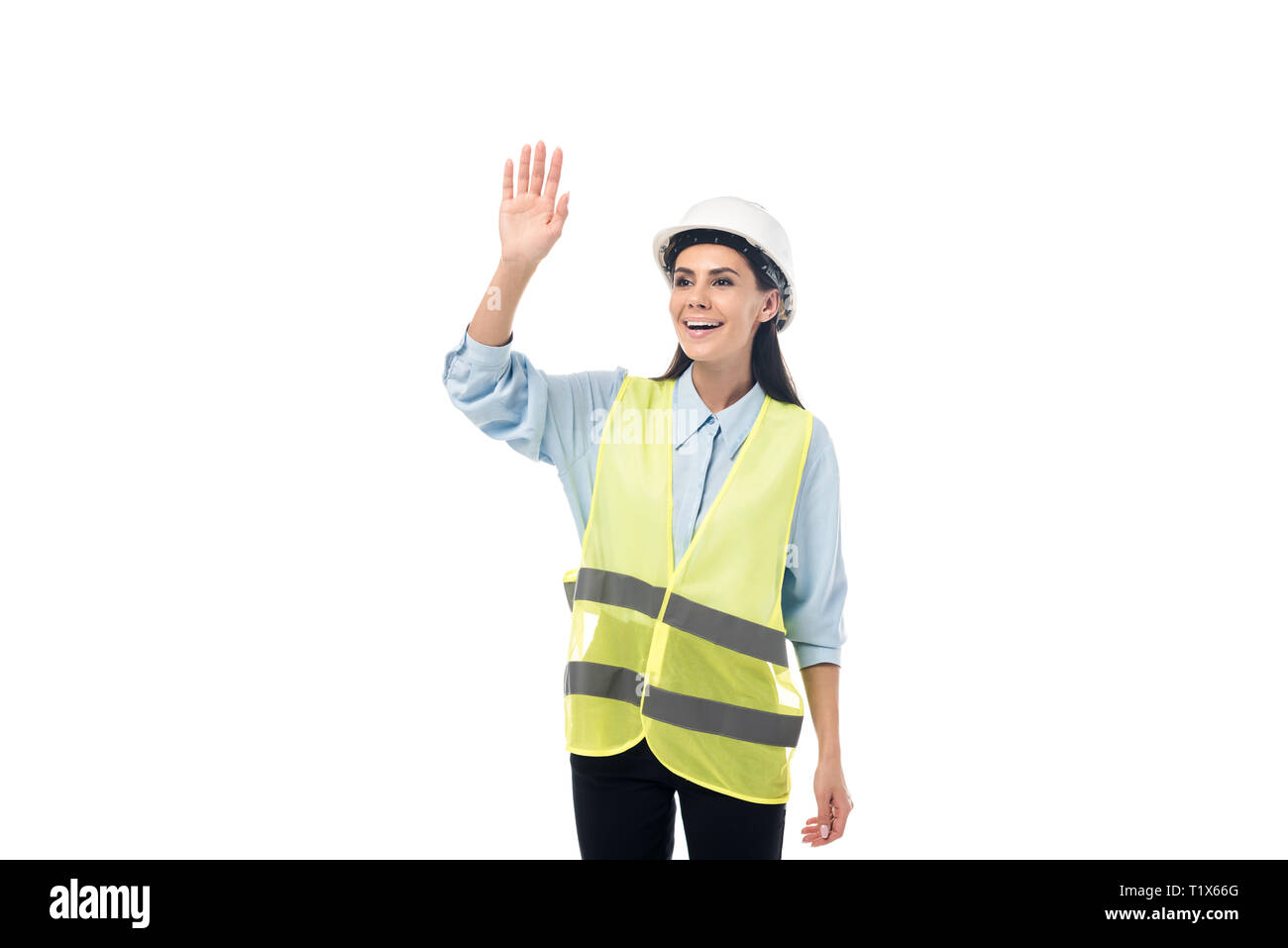 Waving engineer hi-res stock photography and images - Alamy