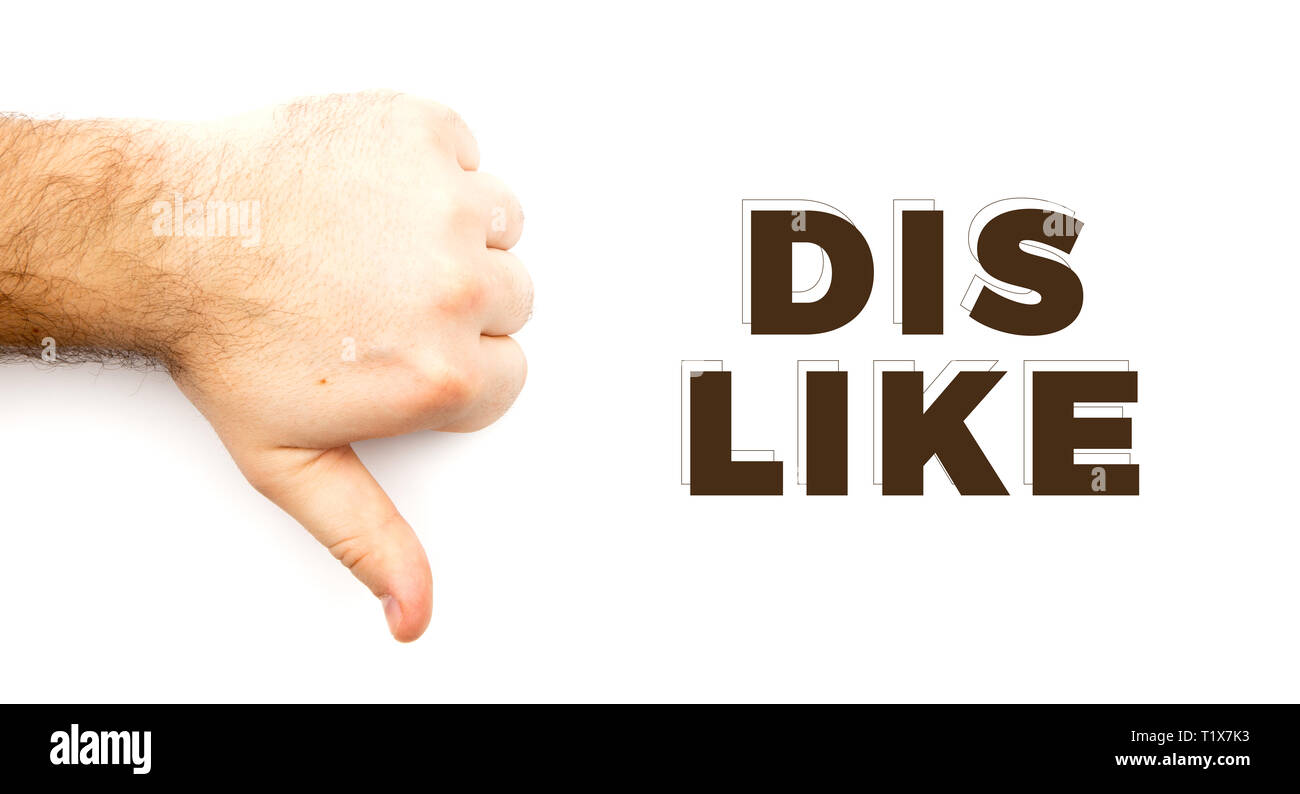 Male hairy hand showing Dislike, unlike, fail, disagree sign, thumb ...