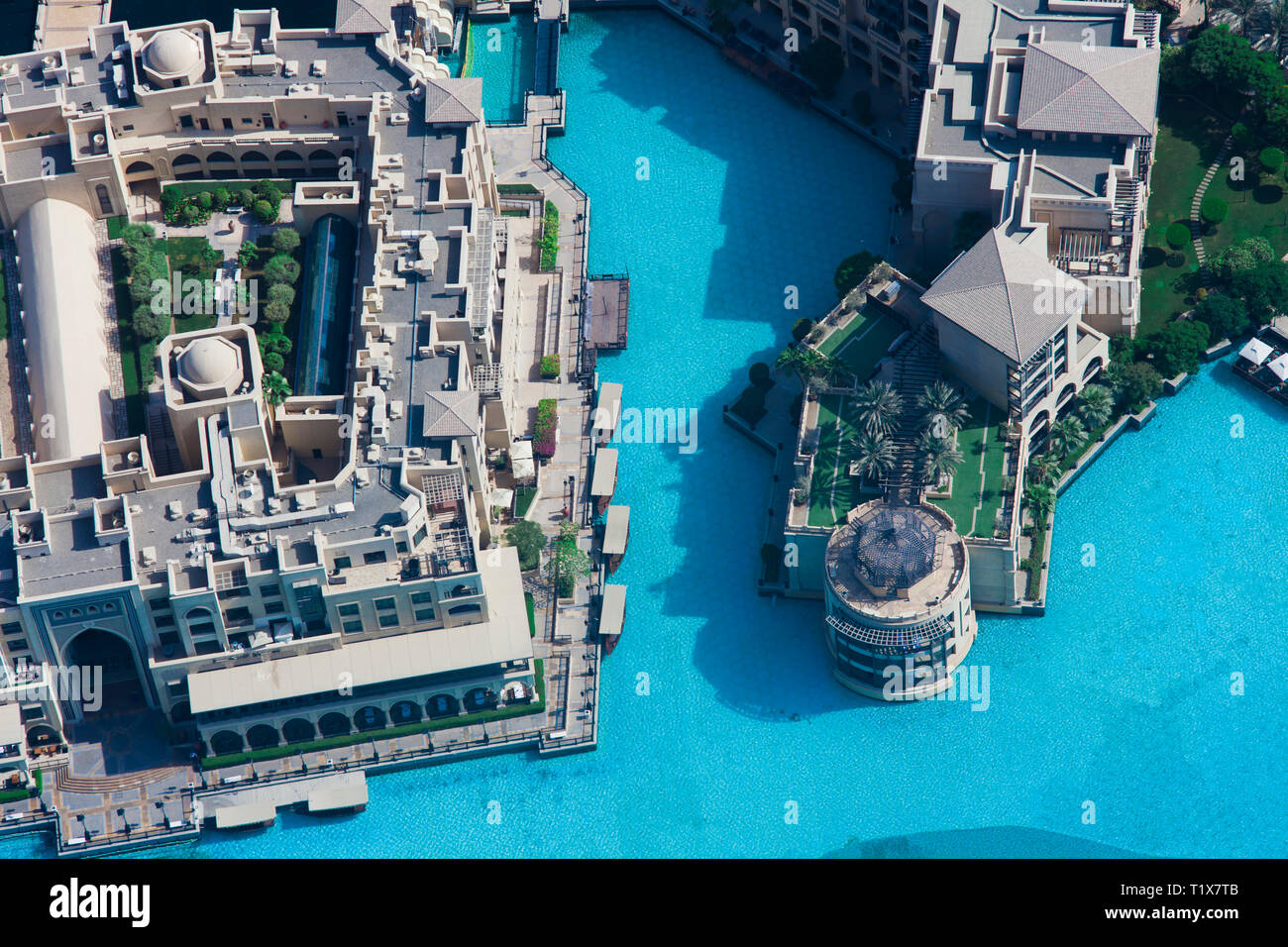 aerial view of buildings and water. real estate and residence Stock ...