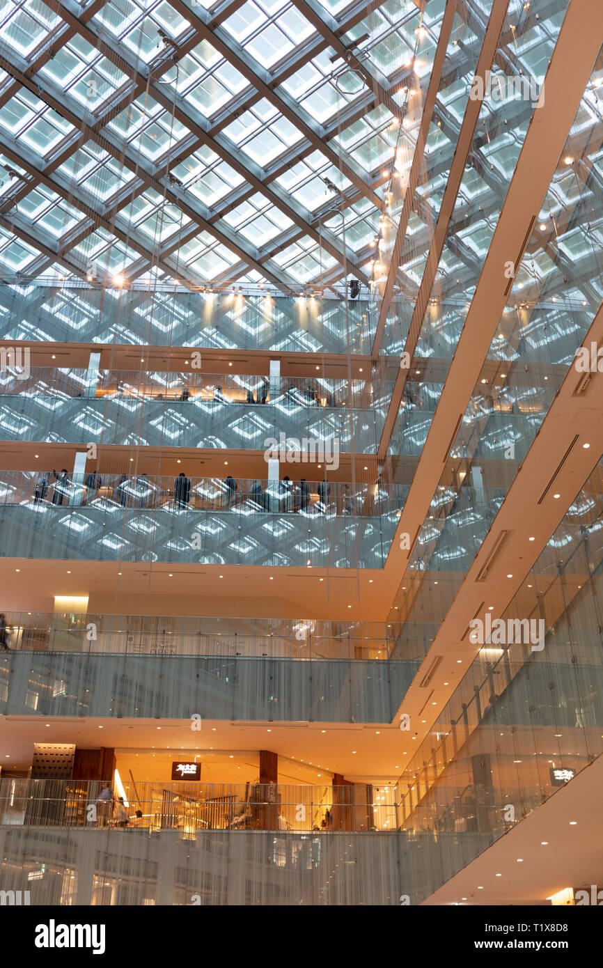 Tokyo, Japan - April 2017: Inside the shopping mall in JP Tower in ...