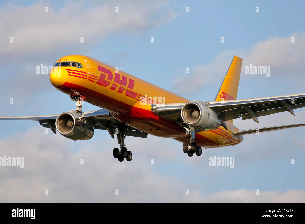 G-DHKO DHL Air Boeing 757-200(F) arriving at London Heathrow airport ...