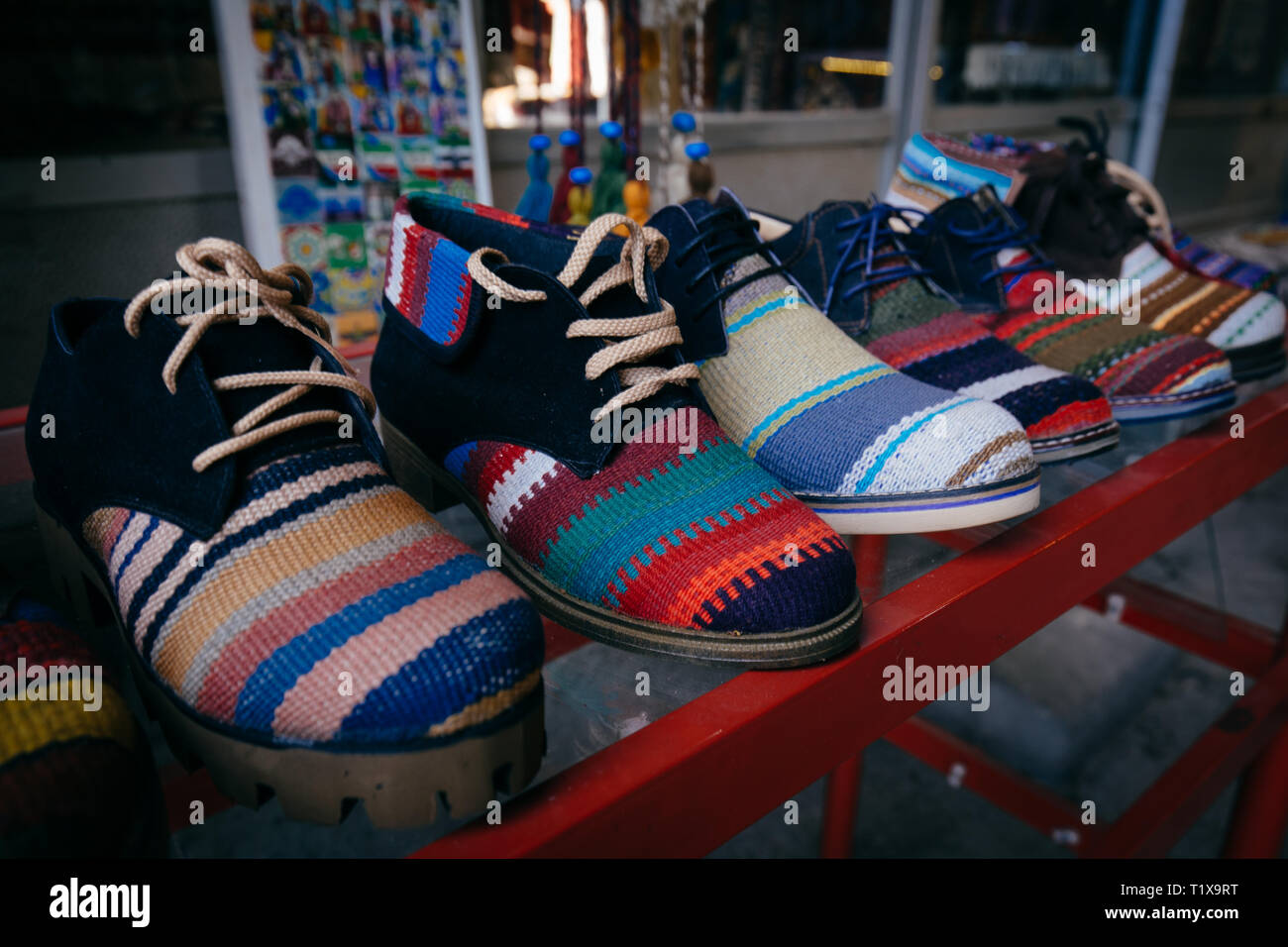 Traditional shoes at Naqsh-e Jahan bazaar in Isfahan, Iran Stock Photo ...