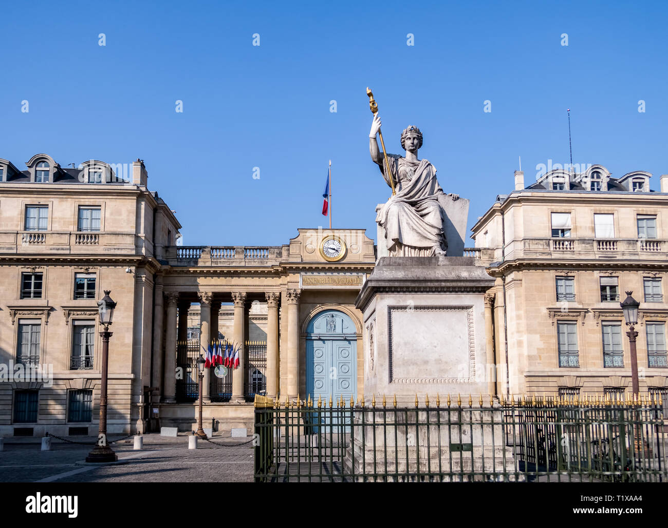 French National Assembly an Law statue in Paris Stock Photo - Alamy