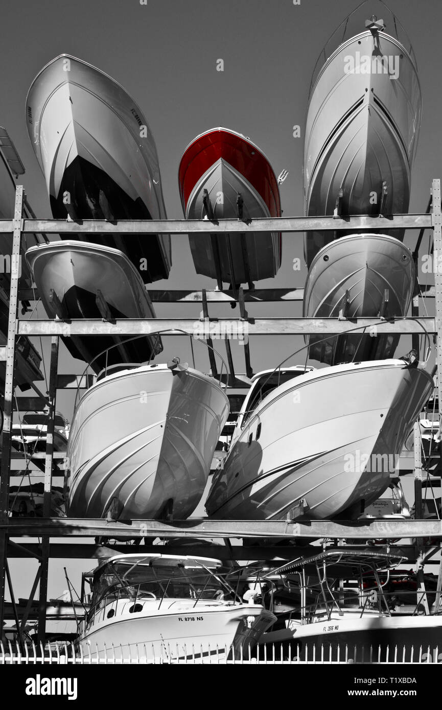 Boat storage in Miami, FL Stock Photo - Alamy