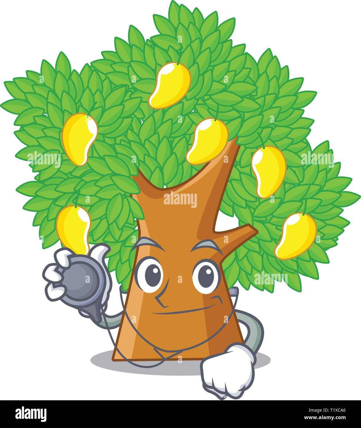 Doctor mango tree isolated with the mascot vector illstration Stock ...