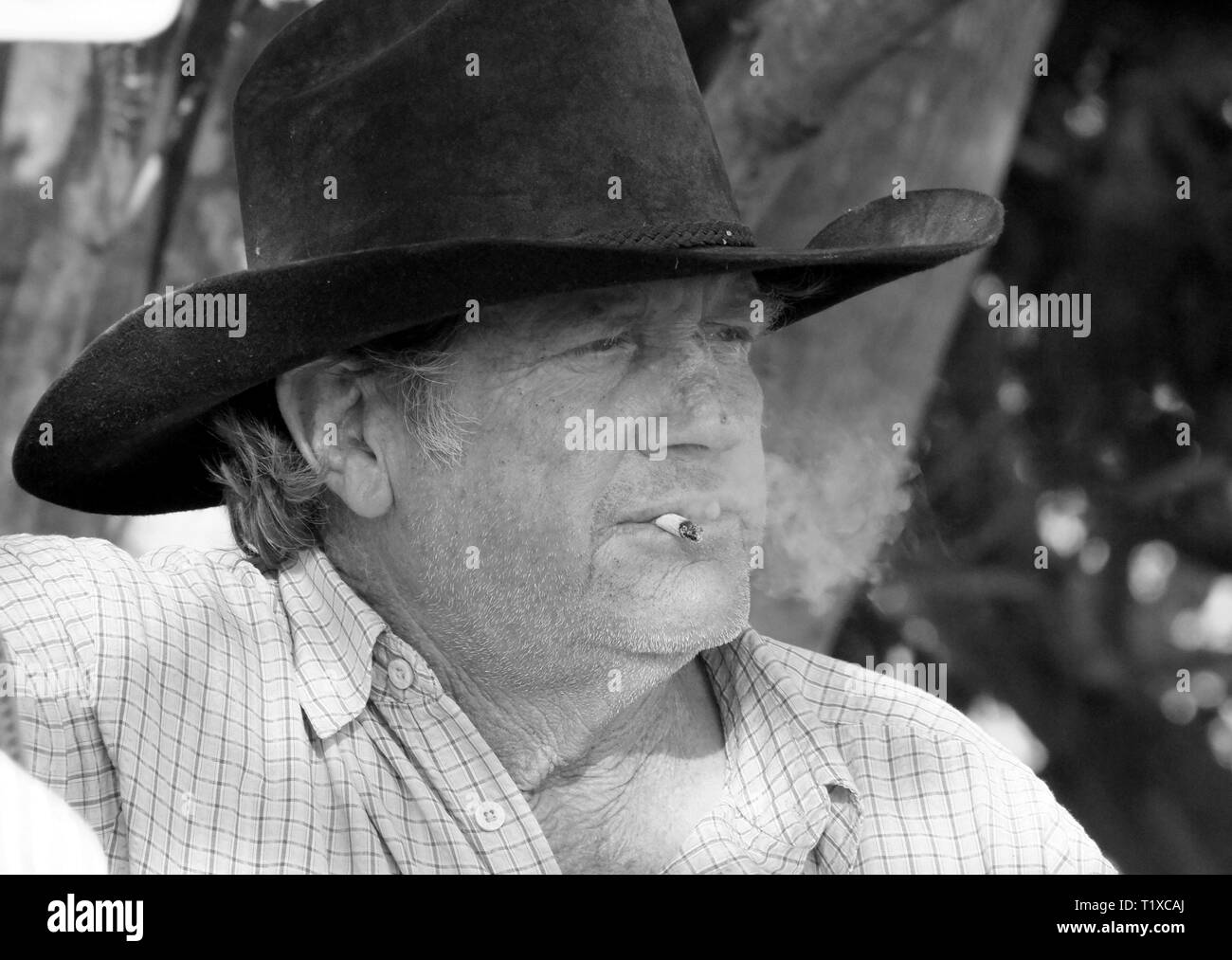 AUSTRALIAN RINGER SMOKING A CIGARET Stock Photo - Alamy