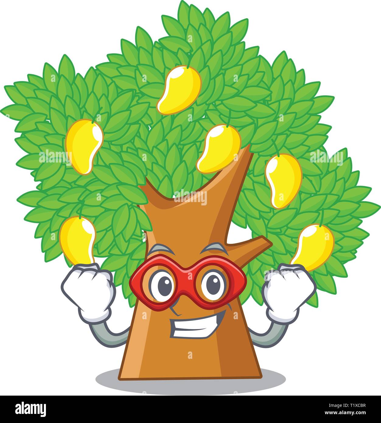 Super hero mango tree in the cartoon shape vector illustration Stock ...