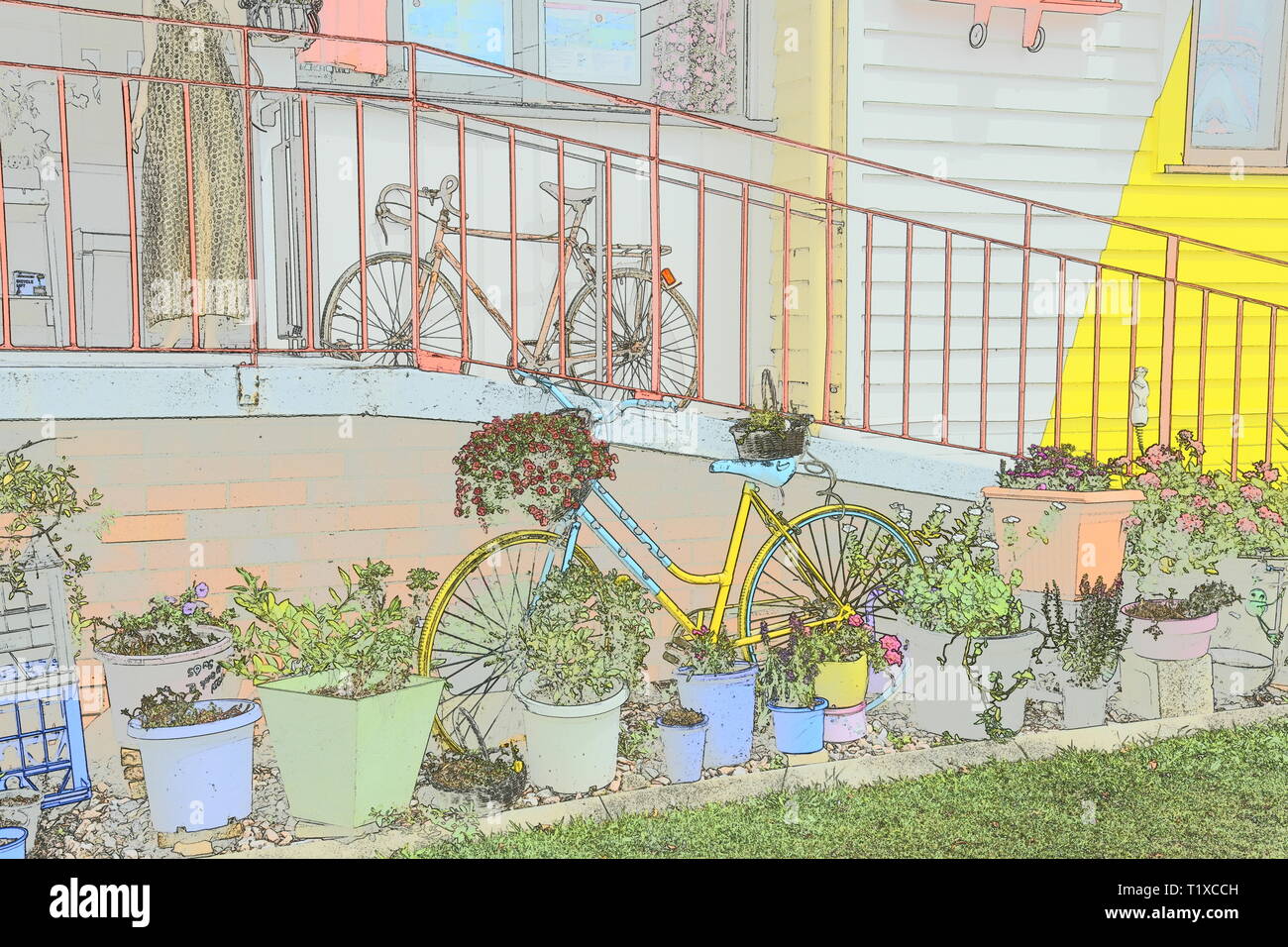 PUSH BIKE WALL ART Stock Photo - Alamy