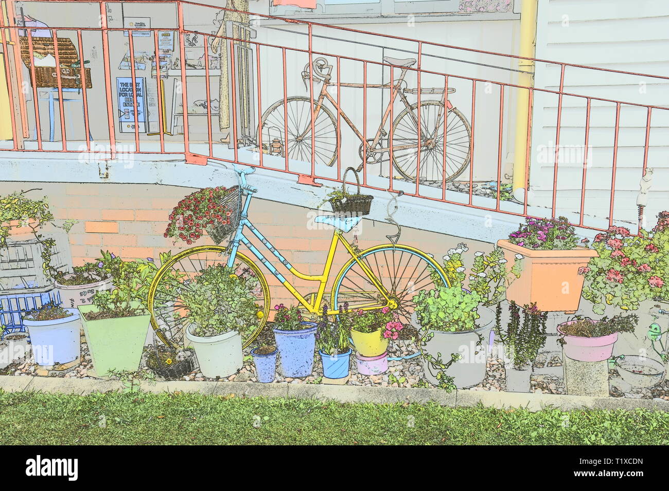 PUSH BIKE WALL ART Stock Photo - Alamy