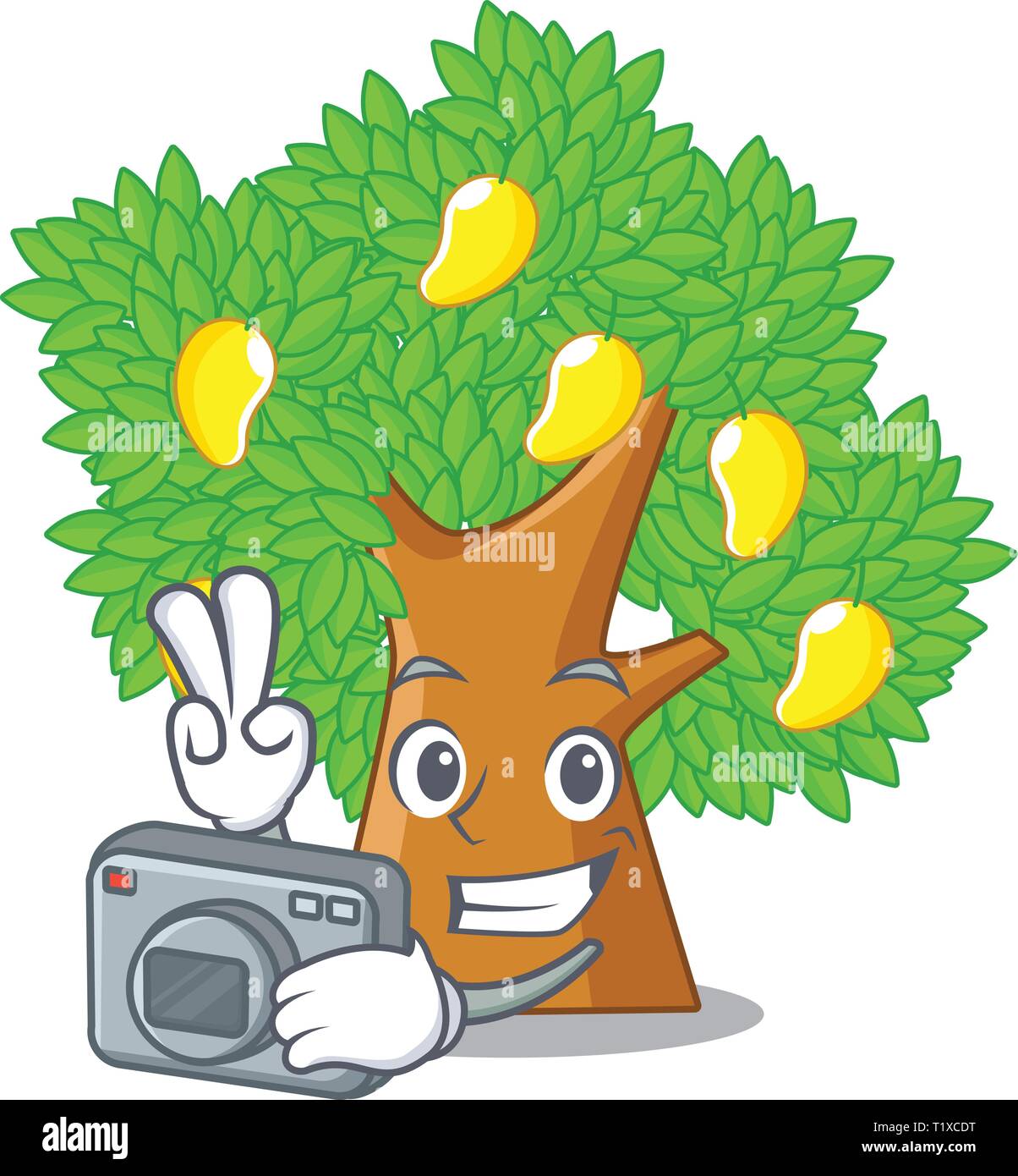 Photographer character mango tree beside the house Stock Vector Image ...