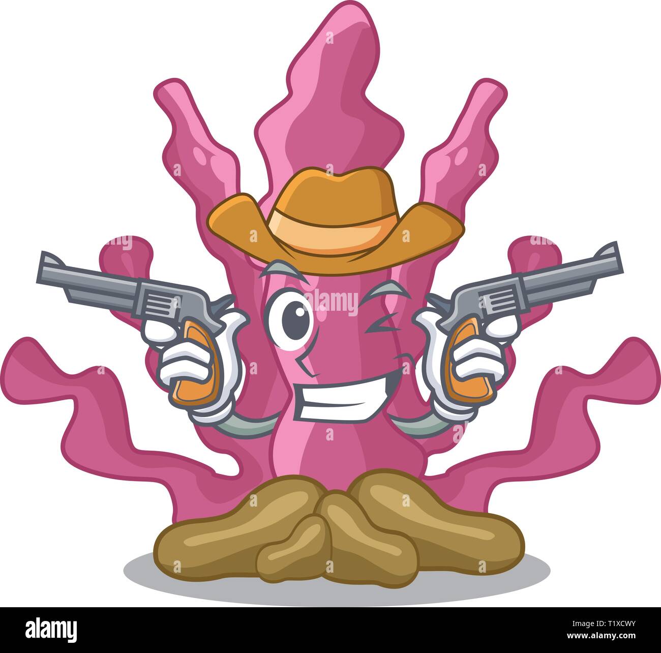Cowboy pink seaweed in the character shape Stock Vector Image & Art - Alamy