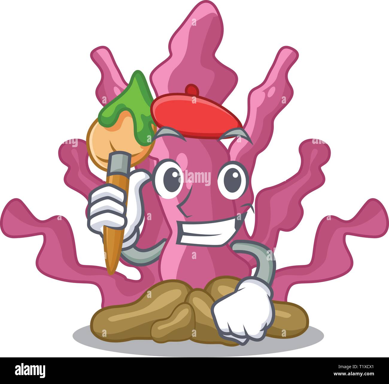 Artist pink seaweed in the character shape Stock Vector Image & Art - Alamy